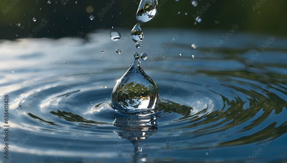the water drop falls below the water surface, it morphs into a liquid ...