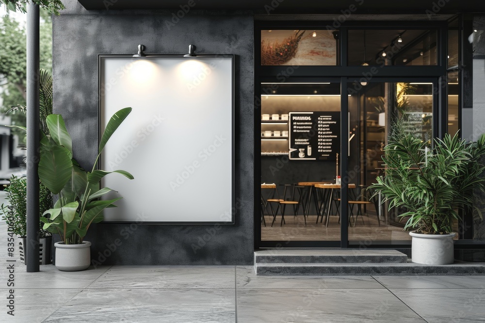 welcome signboard at the entrance of a shop or restaurant for showing ...