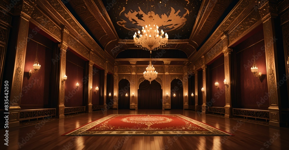 Palace Ballroom Theatre Hall. Abandoned amphitheater auditorium room ...