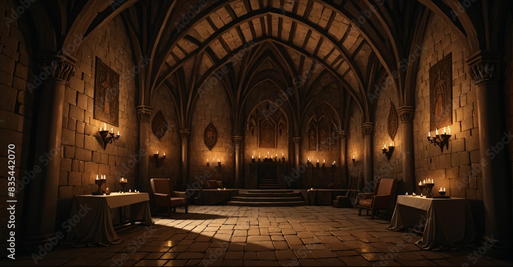 gothic castle palace building interior. goth cathedral rose art Nuevo ...