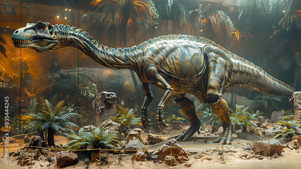 hyperrealistic fossil of an Argentinosaurus with its massive size and ...