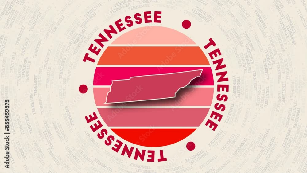 Tennessee logo intro. Badge with the circular name and map of us state ...
