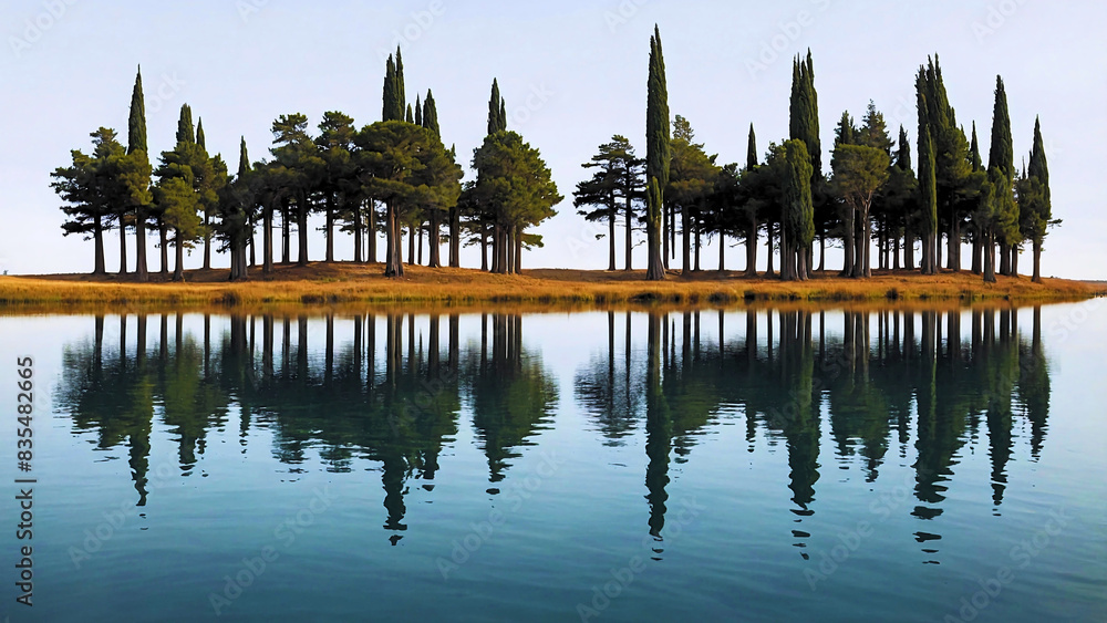 Pile of cypress trees that known for their strength and elegance ...