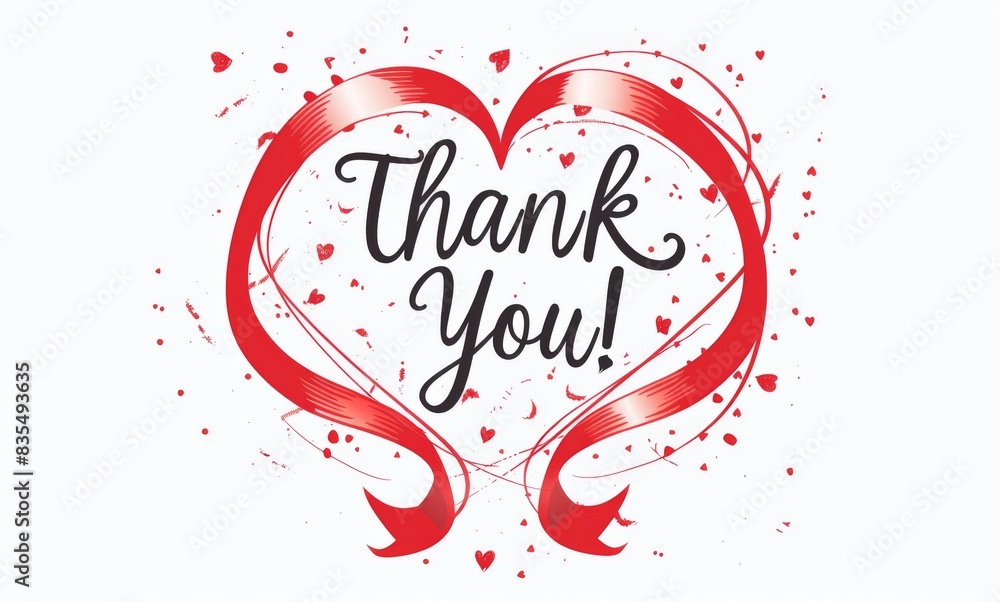 Elegant Vector Logo of "Thank You!" in Cursive Inside a Heart Shape ...