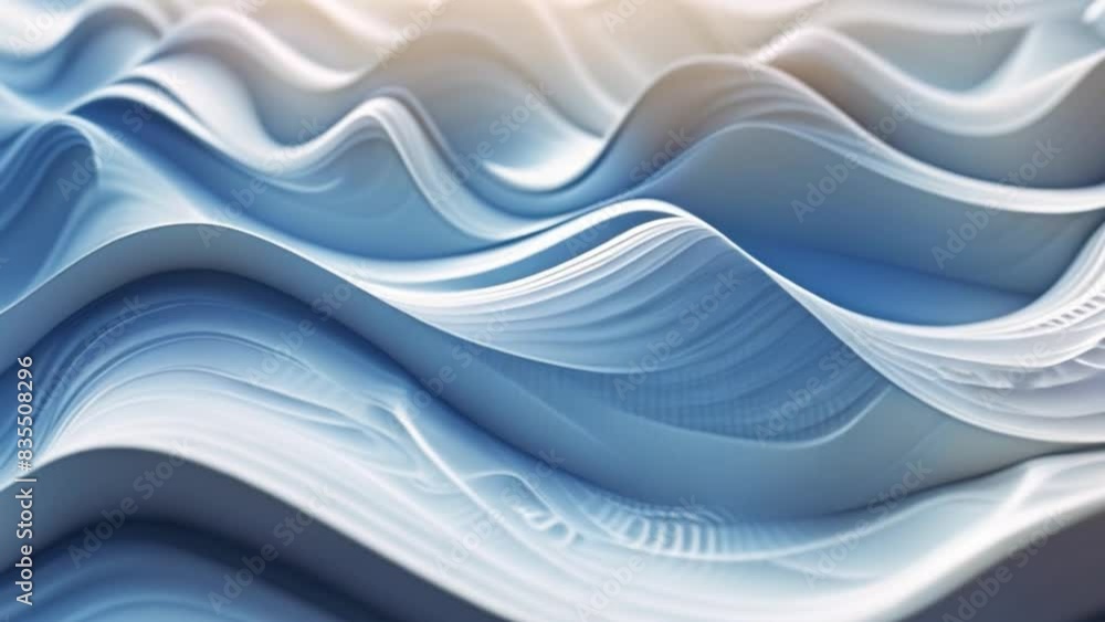 Detailed view of a rippling, wavy surface showcasing patterns and textures created by undulating ...