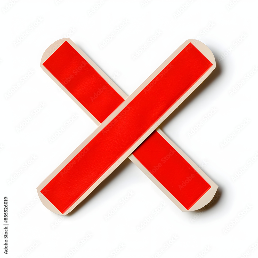 Wrong cross sign paper craft illustration icon design sticker isolated ...