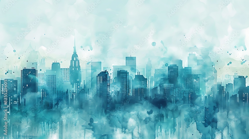 horizontal, invitation, painting, watercolor background, decoration ...