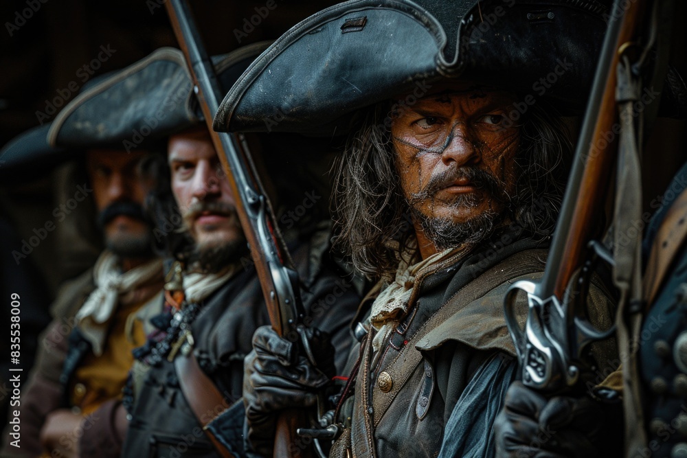 Elegant musketeer in historical attire, portraying bravery and chivalry ...