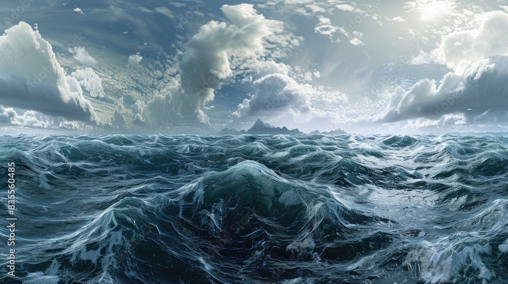 HDRI Environment Map of Stormy Sea Spherical Panorama in 360 Degrees ...