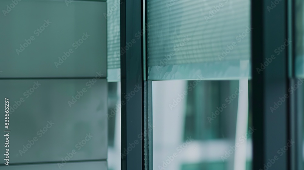 Smart glass window adjusting its opacity automatically, close-up ...