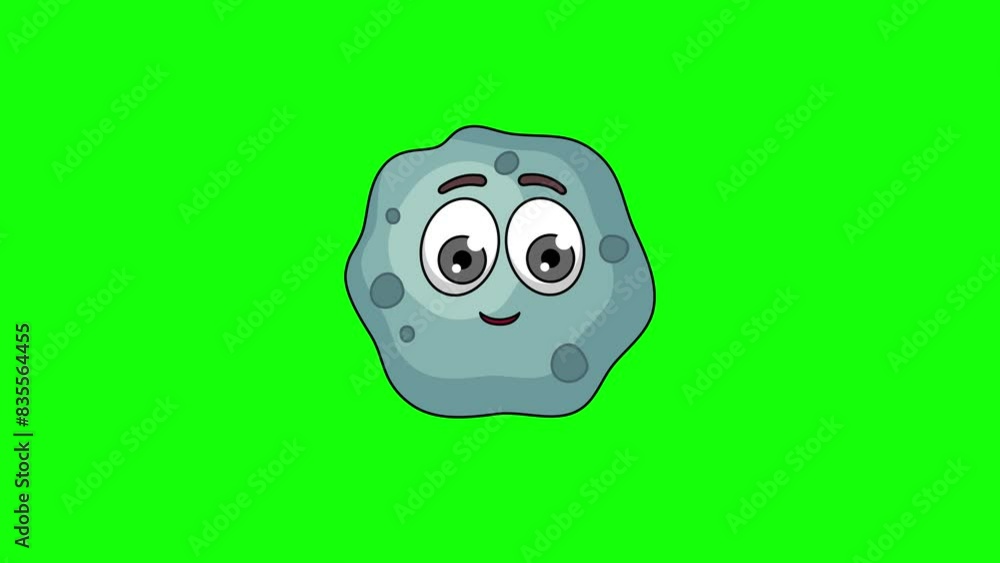 asteroid cartoon character with a saluting face, emoji emoticon ...