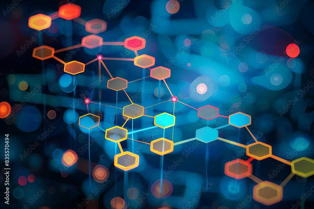 streamlined business process flowchart with interconnected nodes and arrows abstract digital ...