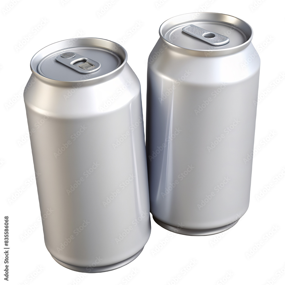 White 500ml and 330ml aluminium cans Hyperrealistic Highly Detailed ...