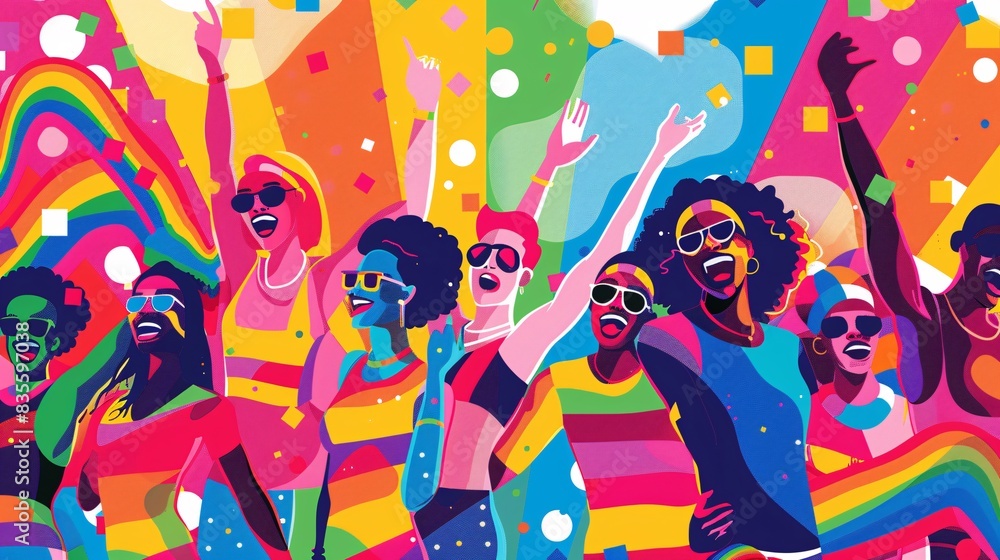 An energetic vector illustration capturing the vibrant spirit of an ...
