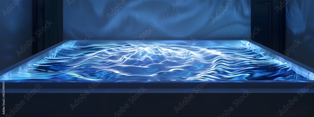 ภาพประกอบสต็อก D Rendered Wave Tank Experiment Visualizing Water Waves ...