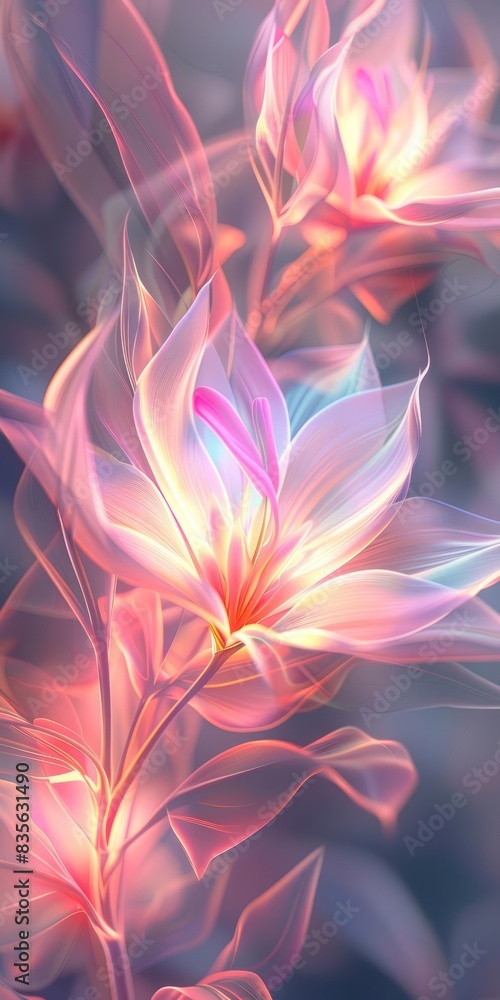 Delicate floral flame with soft gradients, high-definition, vibrant ...