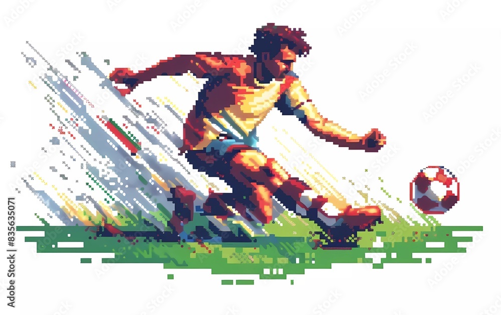 8-bit pixel football player, pixel art vector illustration Stock ...