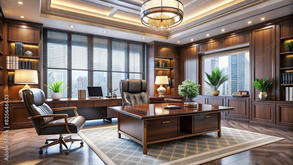 Elegant office interior showcasing professional confidence and ...
