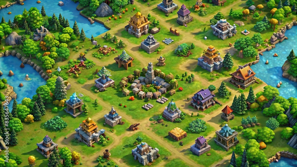 Game Map with RTS Style top down rendering and generative , RTS, Game ...