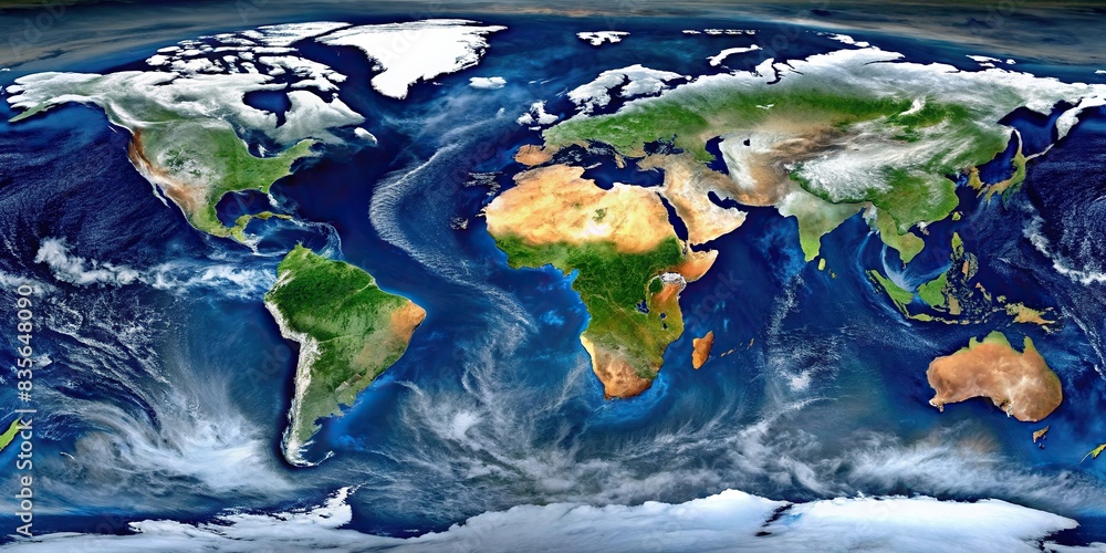 High-definition satellite image of Earth showcasing vast oceans ...