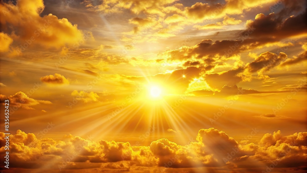 Sun in the yellow sky wallpaper with sun and sunlight in light orange ...