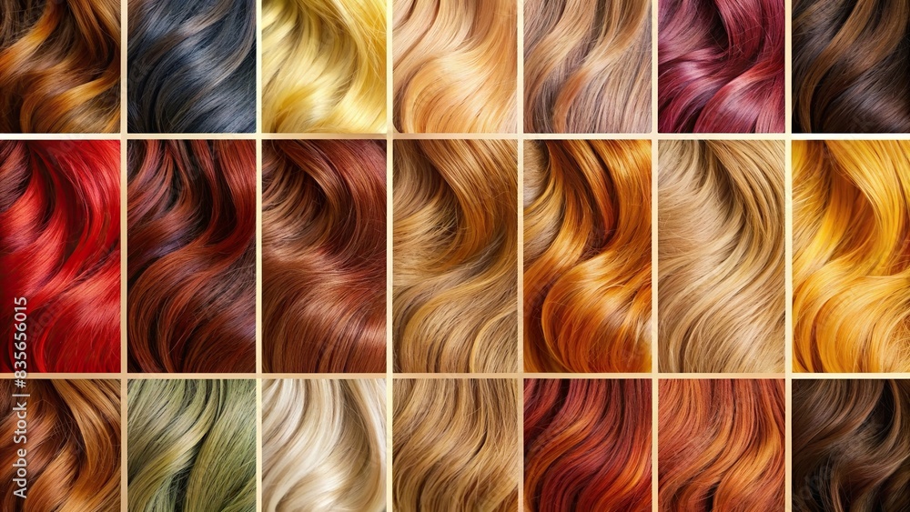 Hair color palette with various shades of swatches , hair color ...