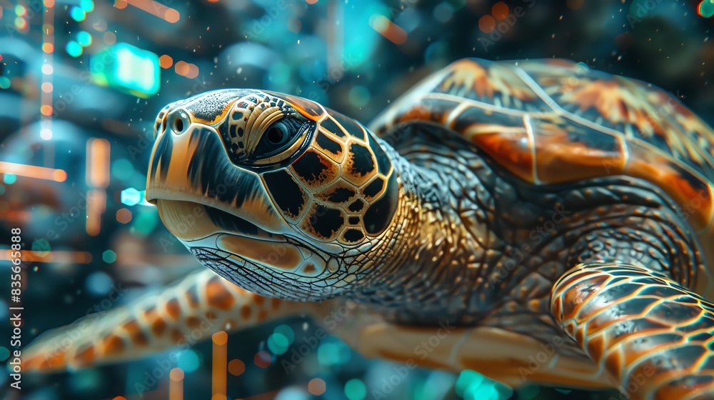Close-Up of Endangered Sea Turtles: Dive into the Futuristic Fight for ...