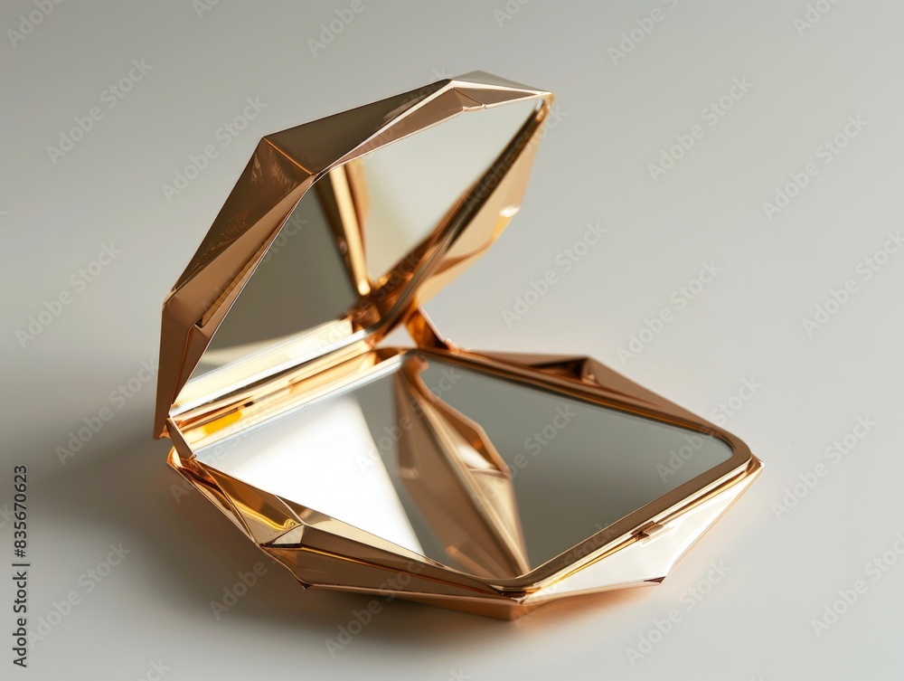 Gold sheet origami portable mirror A compact and stylish luxury ...
