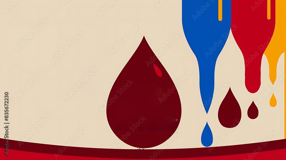 Design a vibrant World Blood Donor Day poster. Feature a large blood ...