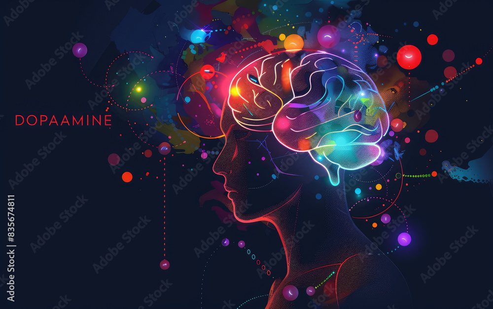 A human head with the brain highlighted, showing signs of frontal lobes ...