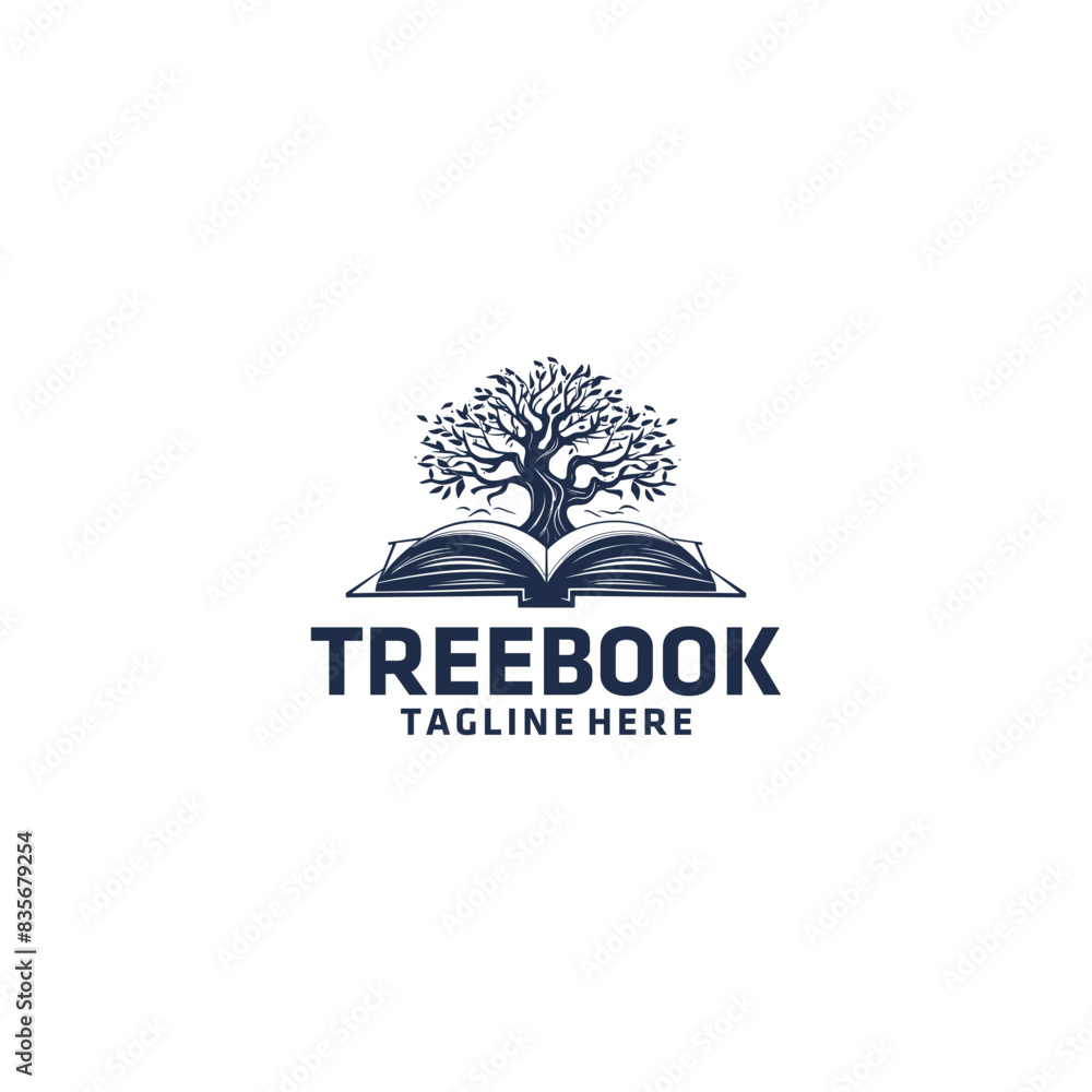 Tree book logo vector illustration Stock Vector | Adobe Stock
