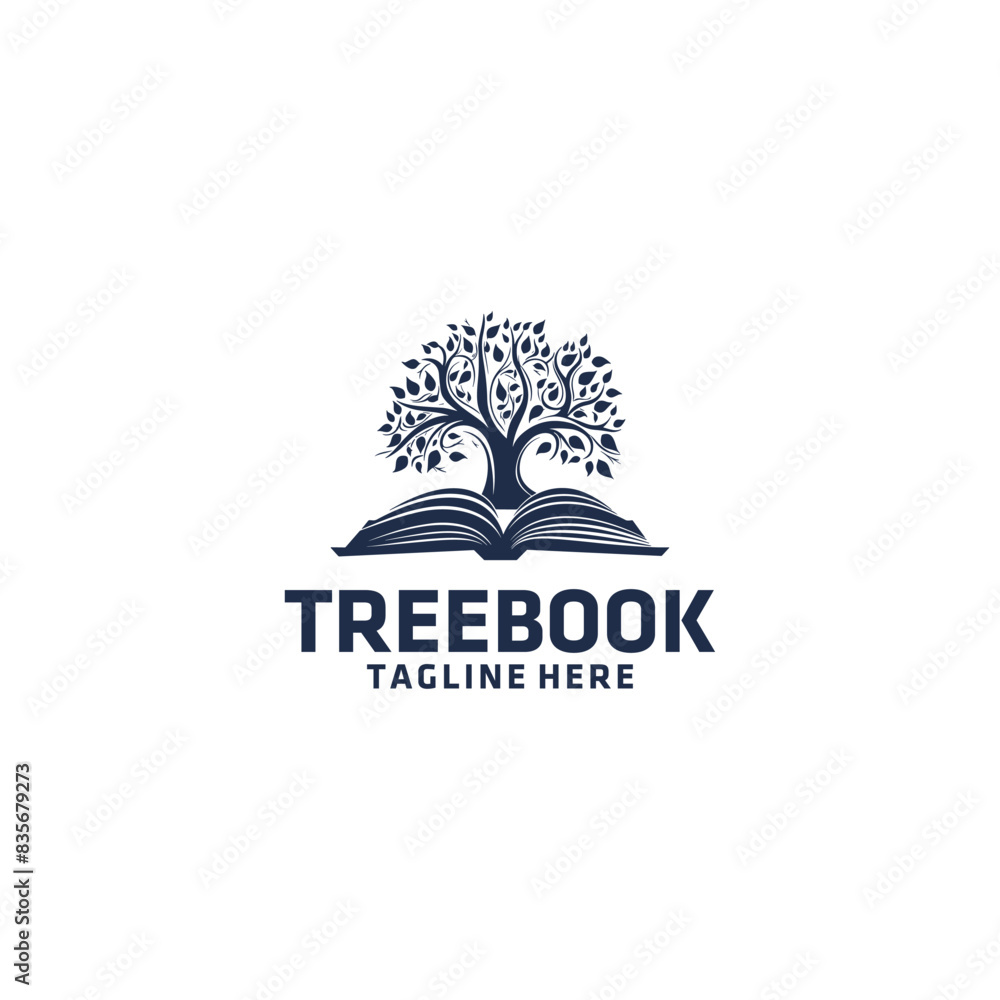 Tree book logo vector illustration Stock Vector | Adobe Stock