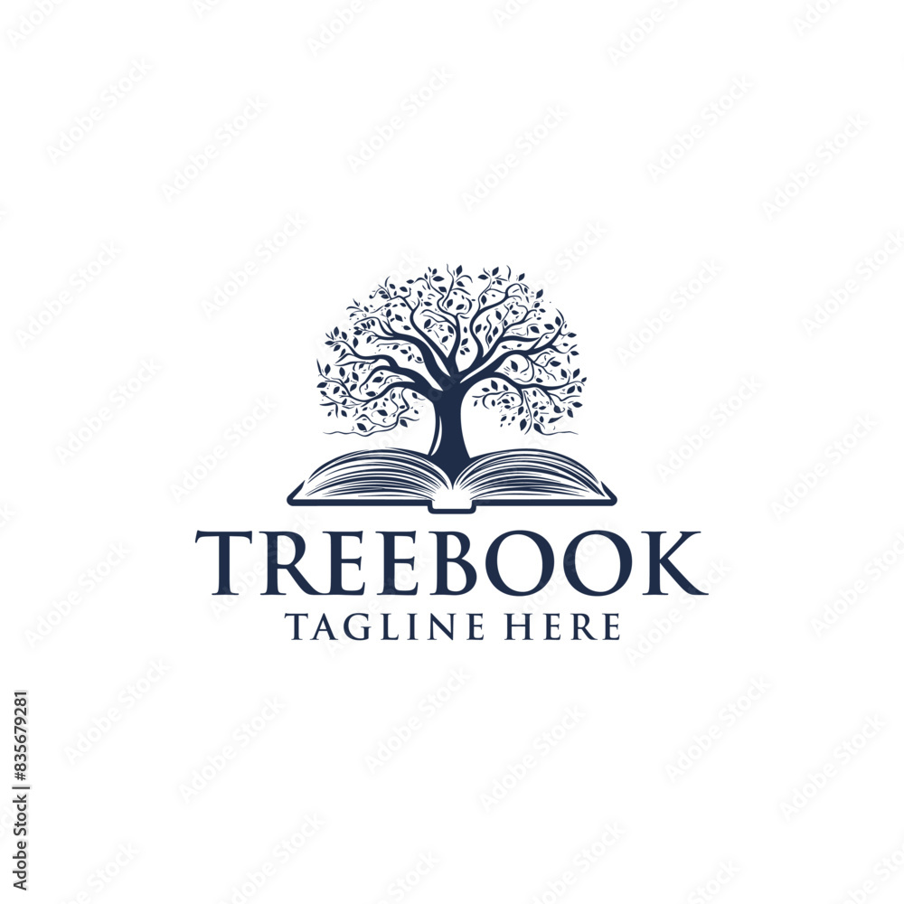 Tree book logo vector illustration Stock Vector | Adobe Stock