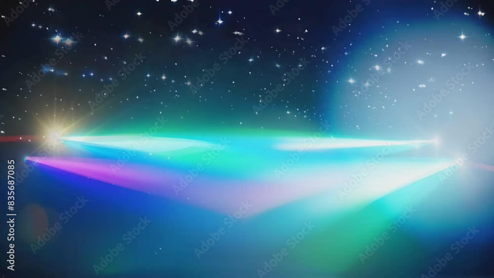 Volumetric lights in the dark, lights from Down soft optical lens ...