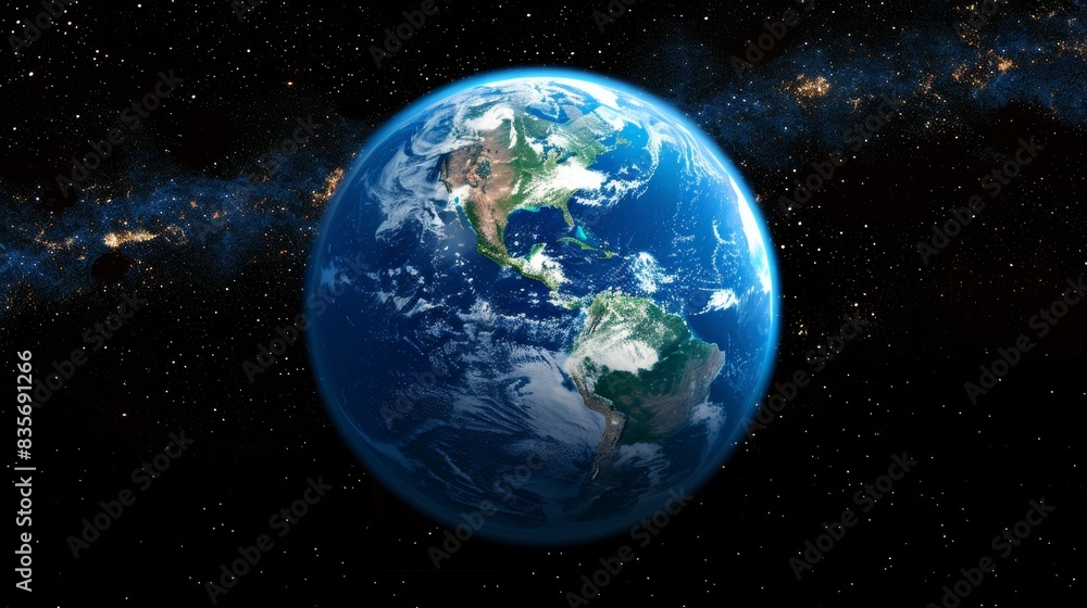 Vibrant Earth from Space - Daytime View. Capturing Earth in full color ...