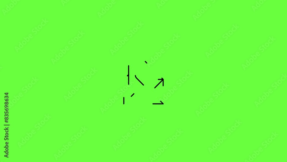 Black outline charity and donation 4k icon animation on Green screen ...