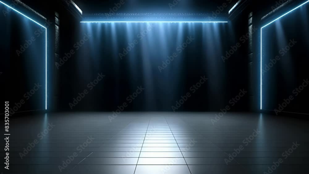 podium Futuristic showcase with platform for product displaying. Empty ...