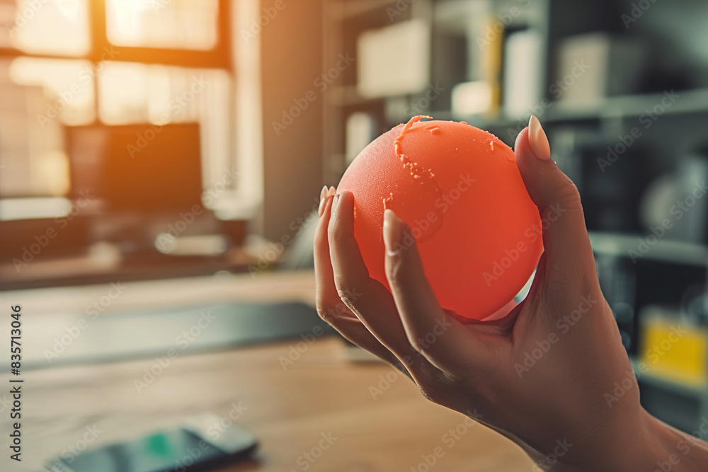 Stress ball, Close-ups of hands using stress-relief and hand exercise ...