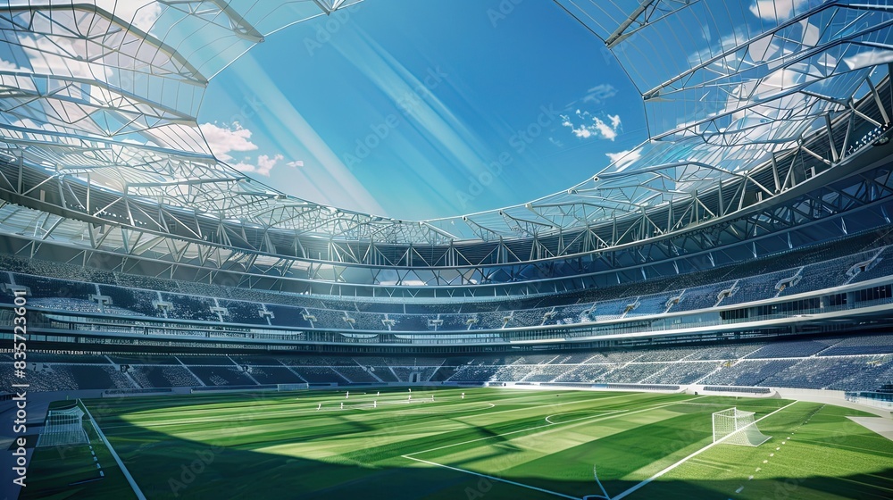 computer-generated image of a football stadium with transparent roofing ...
