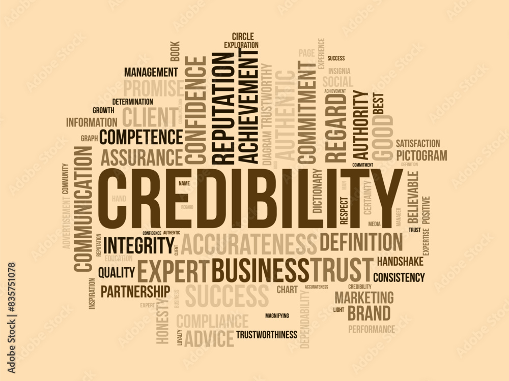 Credibility word cloud template. Business concept vector tagcloud ...
