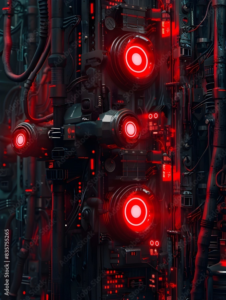 Exposed Circuitry of a Foreboding Nuclear Warhead in Cyberpunk Inspired ...