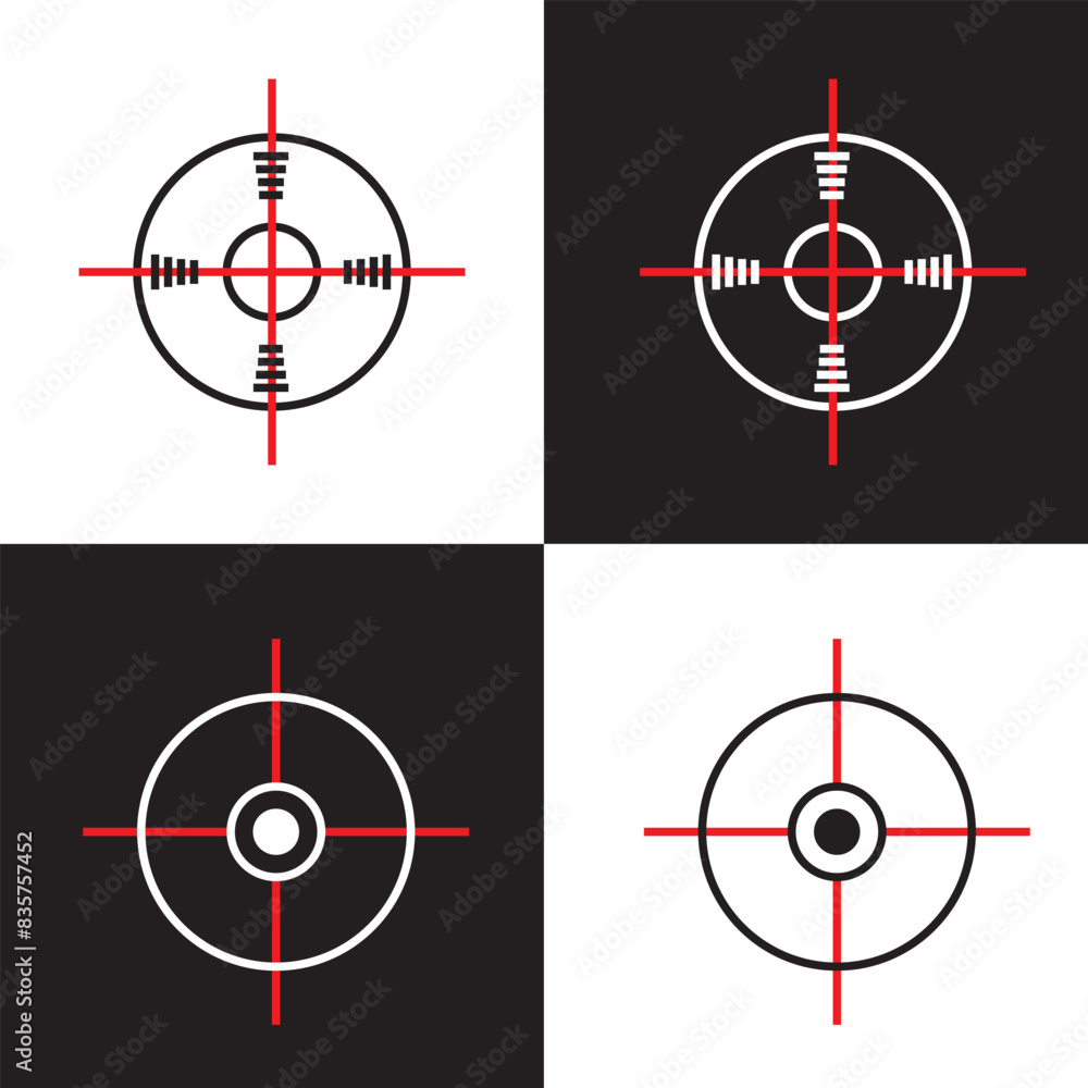 Gun Sight Crosshairs Bullseye Isolated Vector. crosshair and sight ...