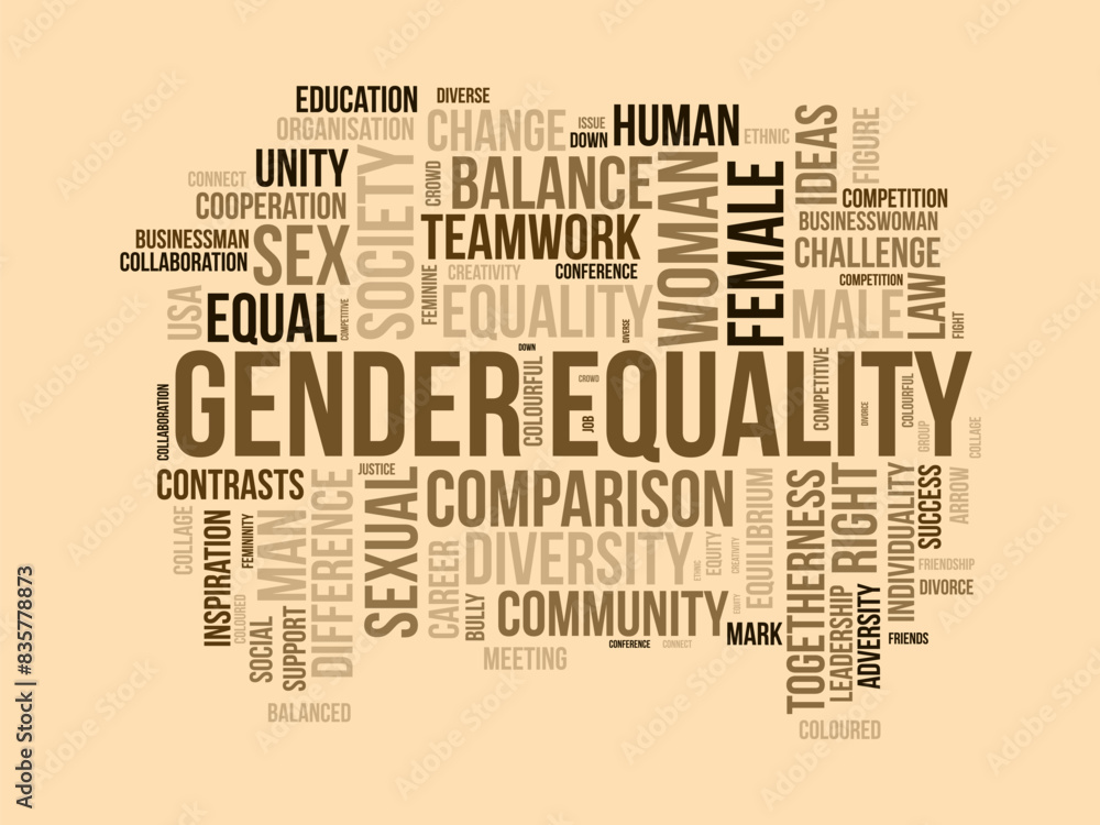 Gender equality word cloud template. Gender justice concept vector ...