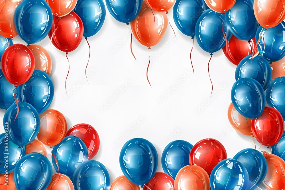 Kolorowe balony na białym tle - radosna dekoracja na imprezę Stock ...