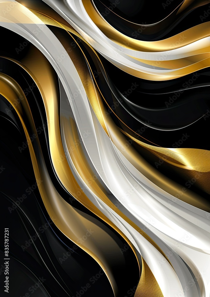Design a luxurious and elegant black, white, and gold background for ...