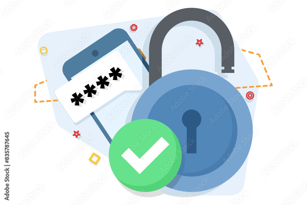 Pin Code Password Protection Concept Concept Of Personal Data Protection Cyber Security