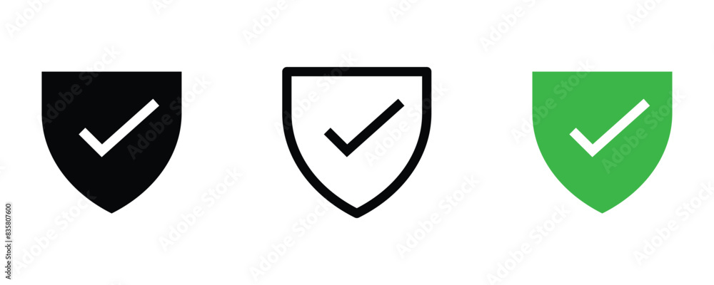 Shield check mark icon. Shield with a checkmark in the middle ...