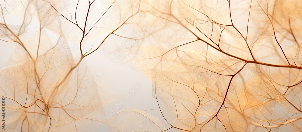 Detailed close-up of dry leaf fiber structure, showing cell patterns ...
