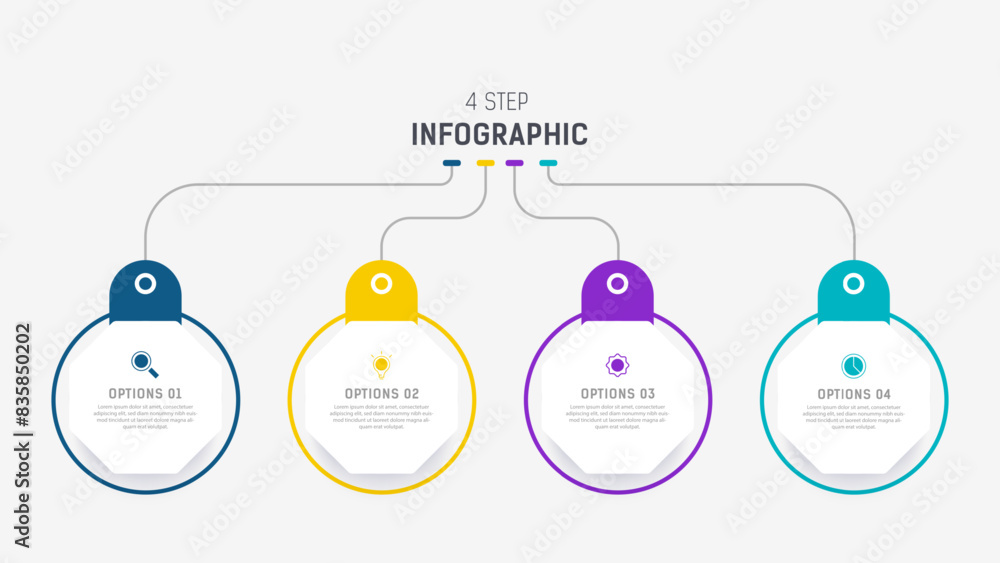 Four Step Infographic element design Vector template for presentation ...