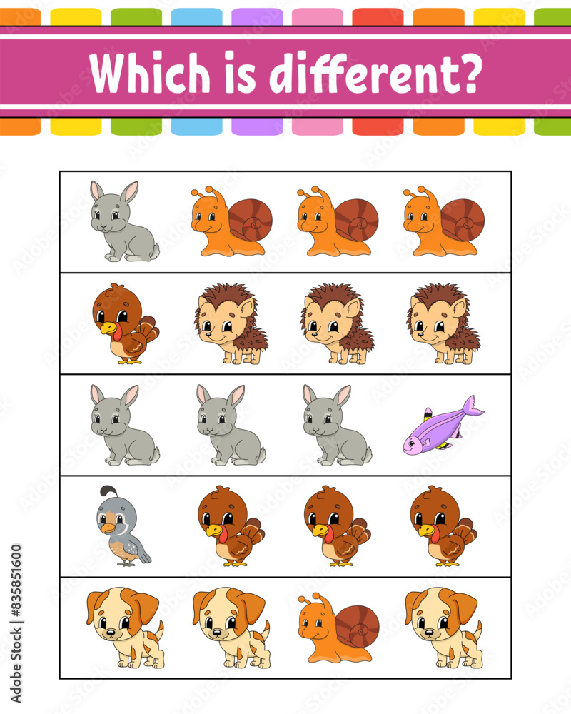 Which is different. Educational activity worksheet for kids and ...